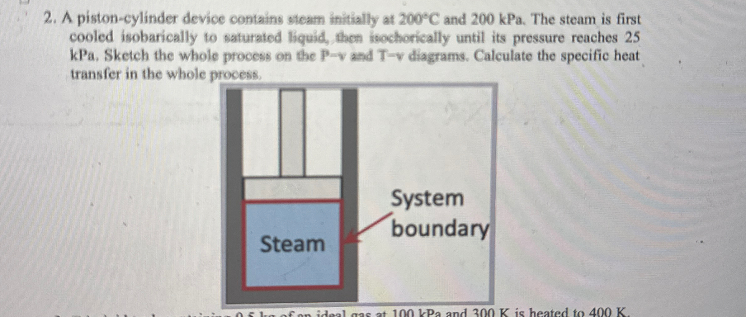 Solved A piston-cylinder device contains steam initially at | Chegg.com