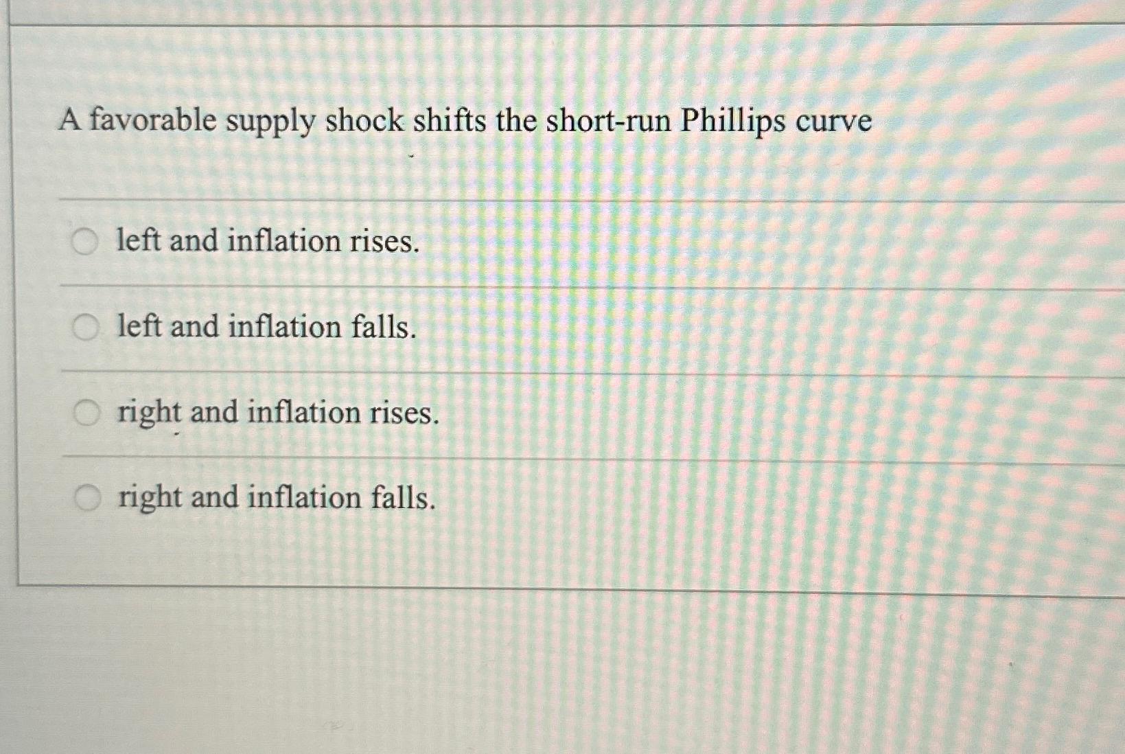 Solved A favorable supply shock shifts the short-run | Chegg.com