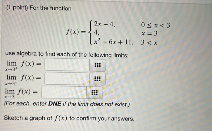 Solved (1 point) For the function | Chegg.com