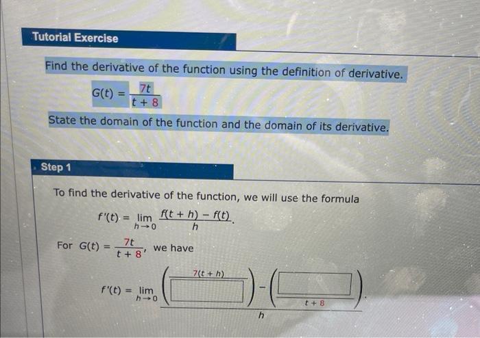Solved Find the derivative of the function using the | Chegg.com