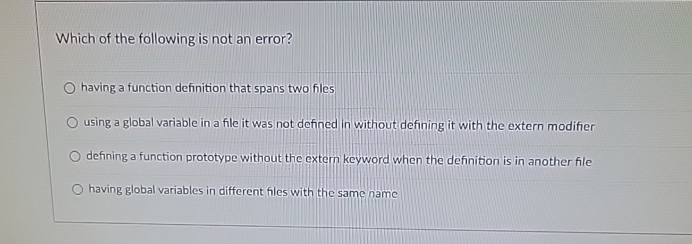 Solved Which of the following is not an error?having a | Chegg.com