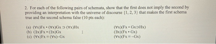 Solved 2. For each of the following pairs of schemata, show | Chegg.com
