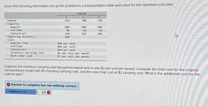 Solved Given the following information set up the problem in | Chegg.com