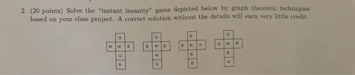 Solved 2. (20 points) Solve the "instant insanity" game | Chegg.com