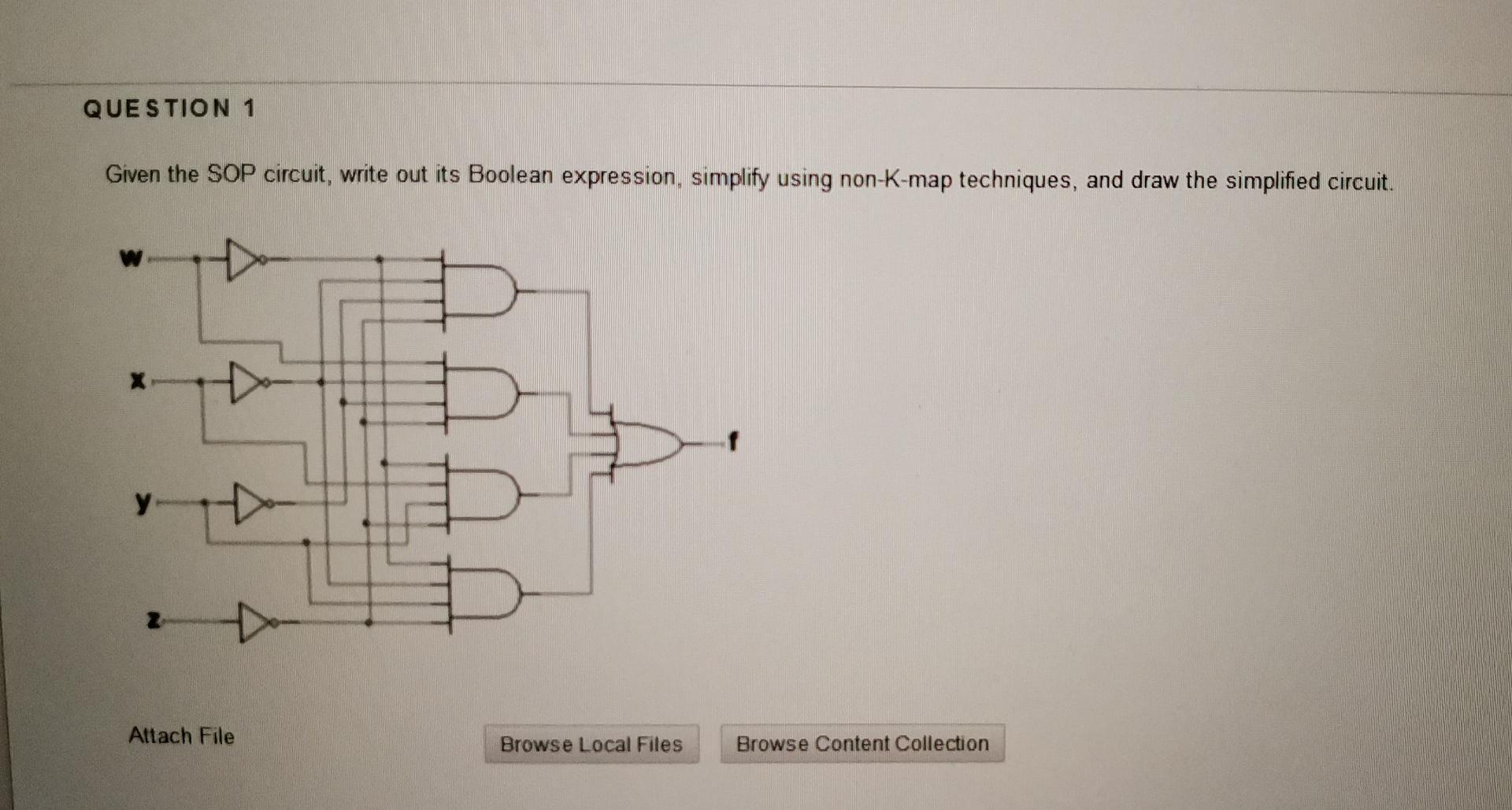 Solved Question 1 Given The Sop Circuit Write Out Its