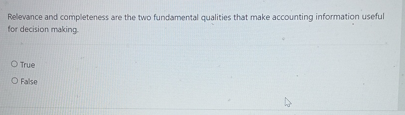 Solved Relevance and completeness are the two fundamental | Chegg.com