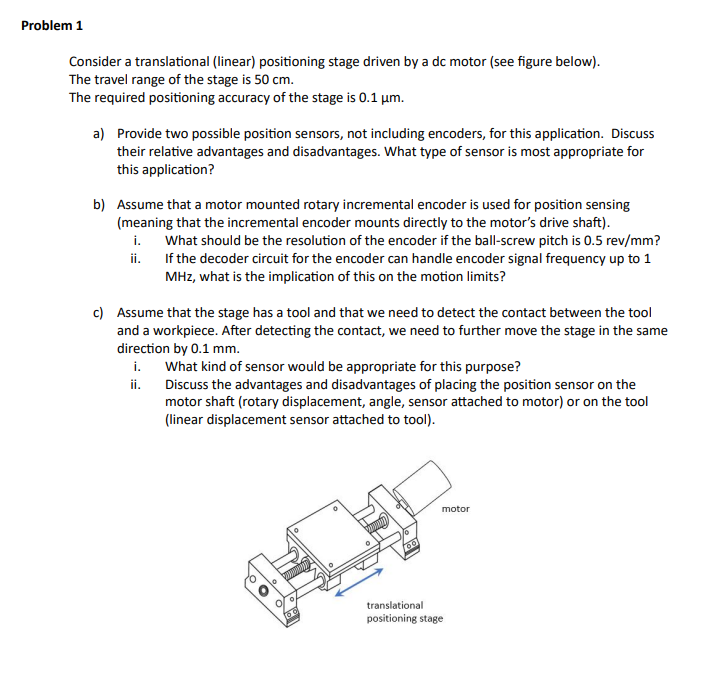Solved Problem 1 ﻿Consider a translational (linear) | Chegg.com