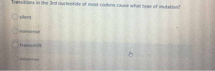 Solved Transitions in the 3rd nucleotide of most codons | Chegg.com