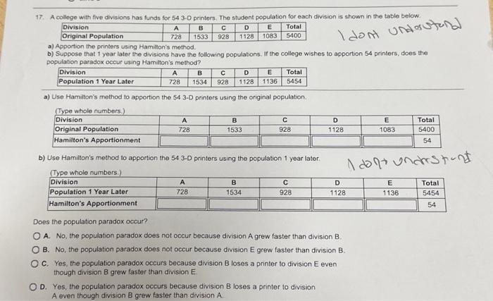 Solved a) Apportion the printers using Hamilton's method. b) | Chegg.com
