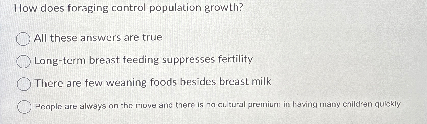 How does foraging control population growth?All these | Chegg.com