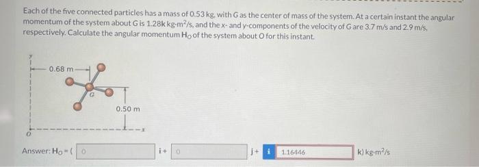 Solved Each of the five connected particles has a mass of | Chegg.com