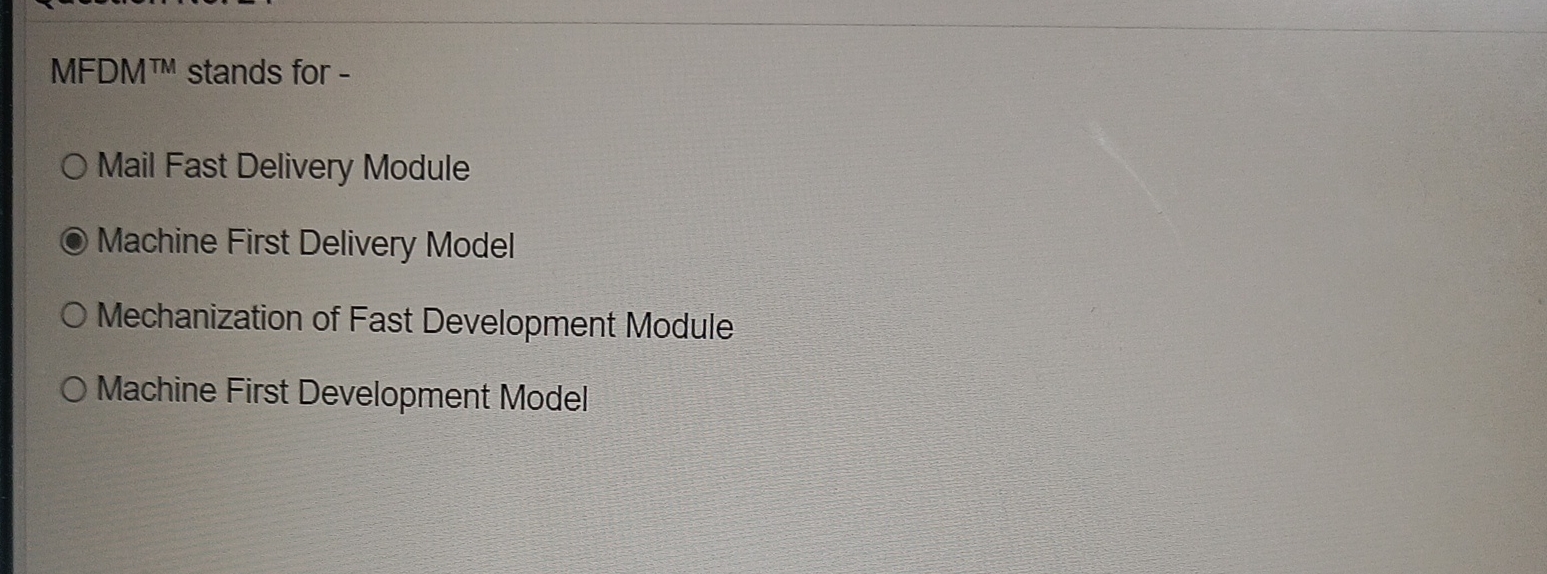 Solved MFDMTM ﻿stands for-Mail Fast Delivery ModuleMachine | Chegg.com