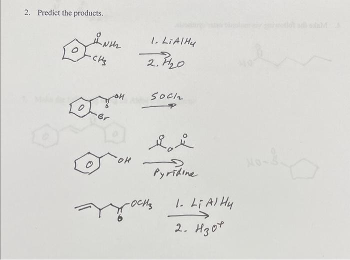 Solved 2. Predict the products. | Chegg.com