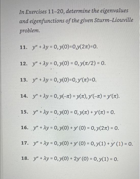 Solved In Exercises 11-20, determine the eigenvalues and | Chegg.com