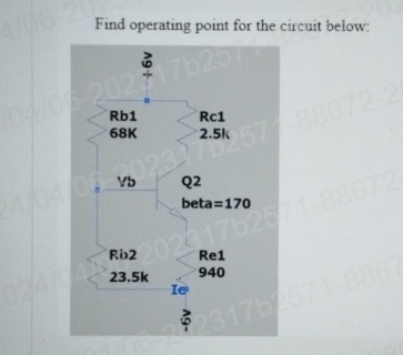 Solved Find operating point for the circuit below: | Chegg.com