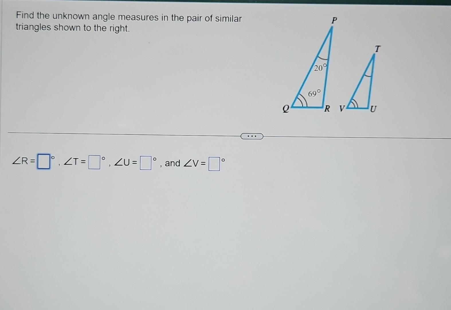 Solved Find the unknown angle measures in the pair of | Chegg.com