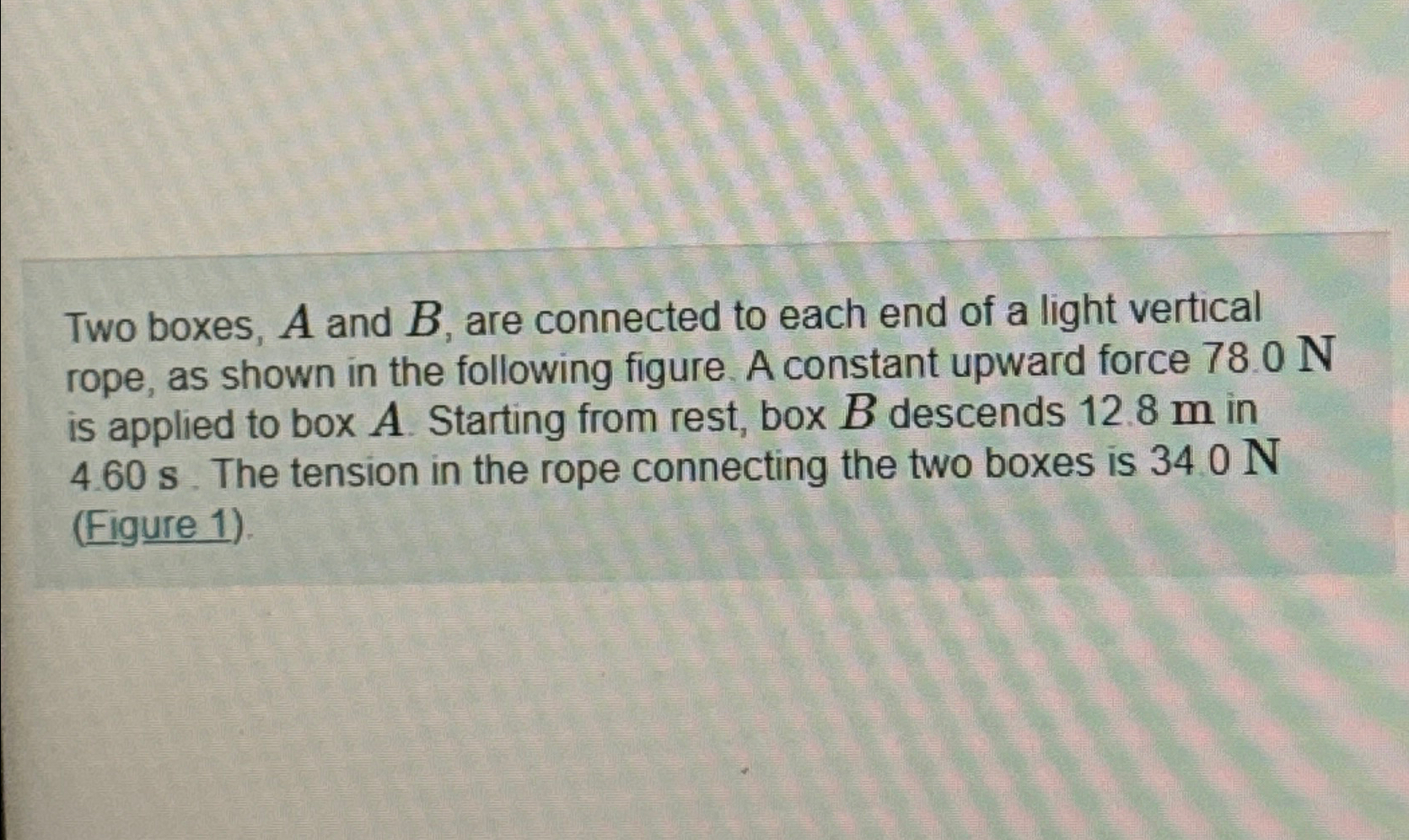 Two boxes, A and B, ﻿are connected to each end of | Chegg.com
