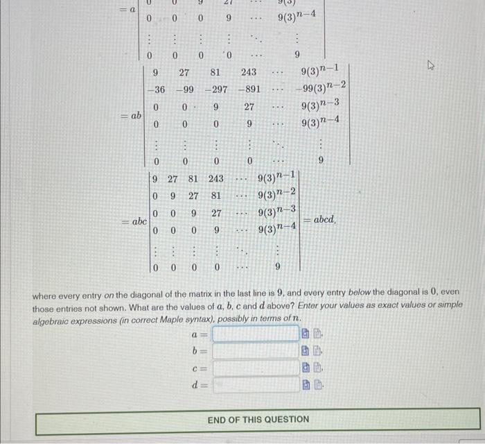 Consider the n×n matrix U given by | Chegg.com