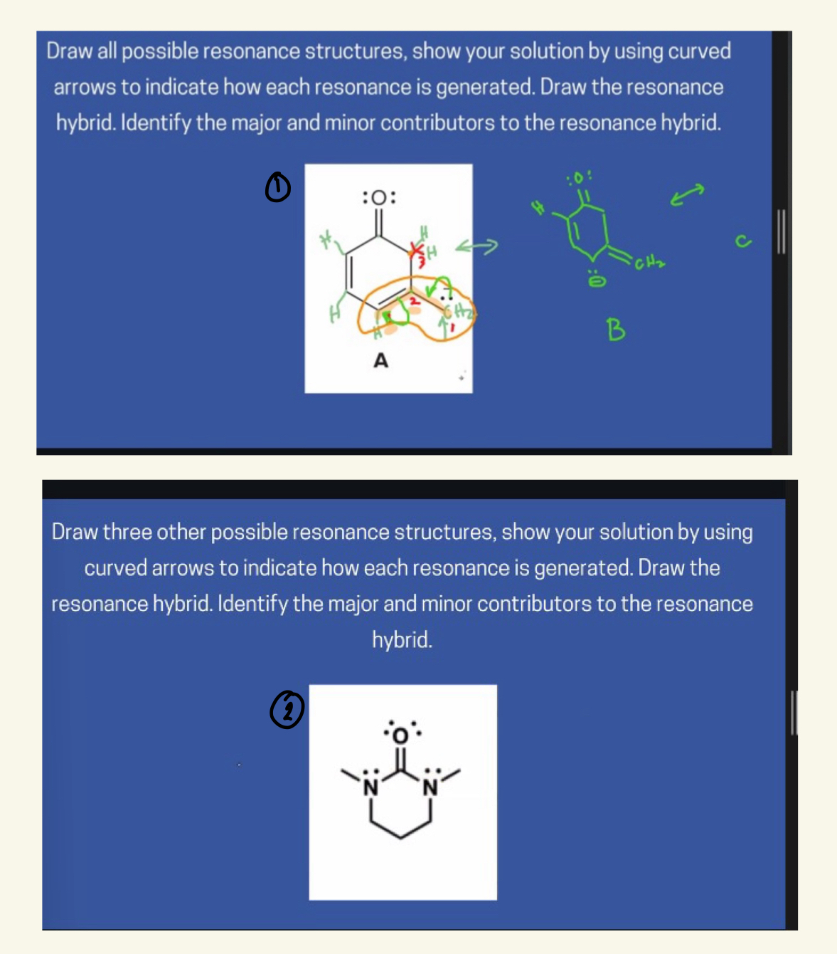 Solved provide resonance structures and resonance hybrid and | Chegg.com