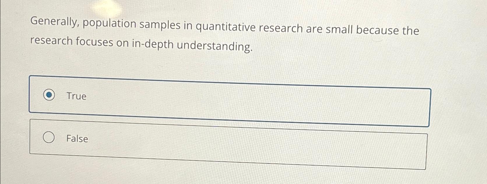 Solved Generally Population Samples In Quantitative