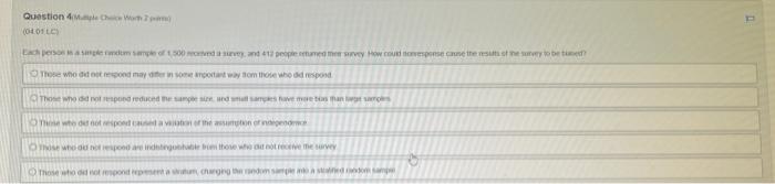 Solved Question 4(Multiple Choice Worth 2 points) (04.01 LC) | Chegg.com