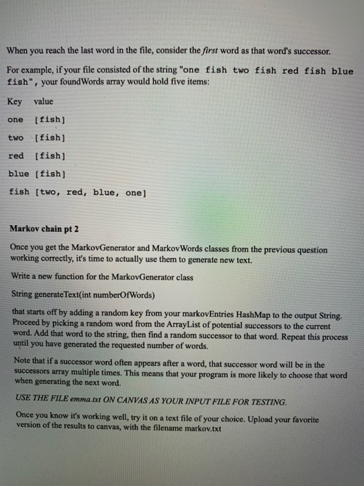 Markov chain pt 1 Create a class called | Chegg.com