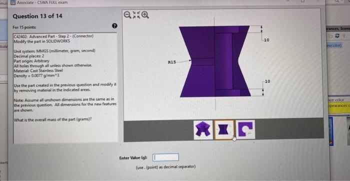 C42401: Advanced Part-Step 1- (Connector) fould this | Chegg.com