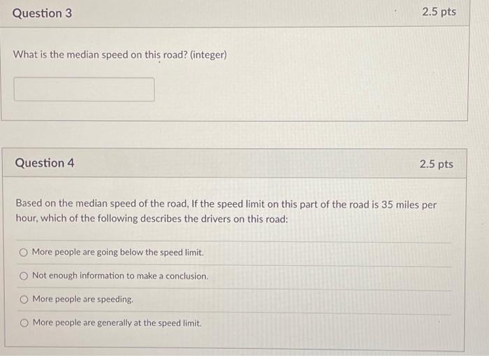 Solved The speeds, in miles per hour, of 24 cars on a road | Chegg.com