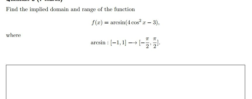 Solved Find the implied domain and range of the function | Chegg.com