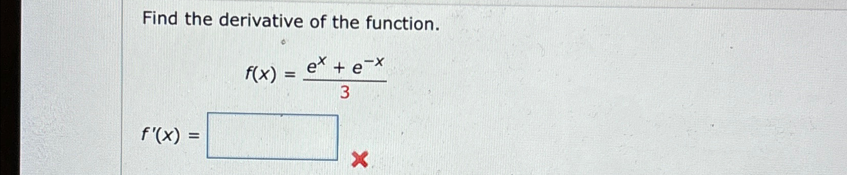 Solved Find the derivative of the | Chegg.com