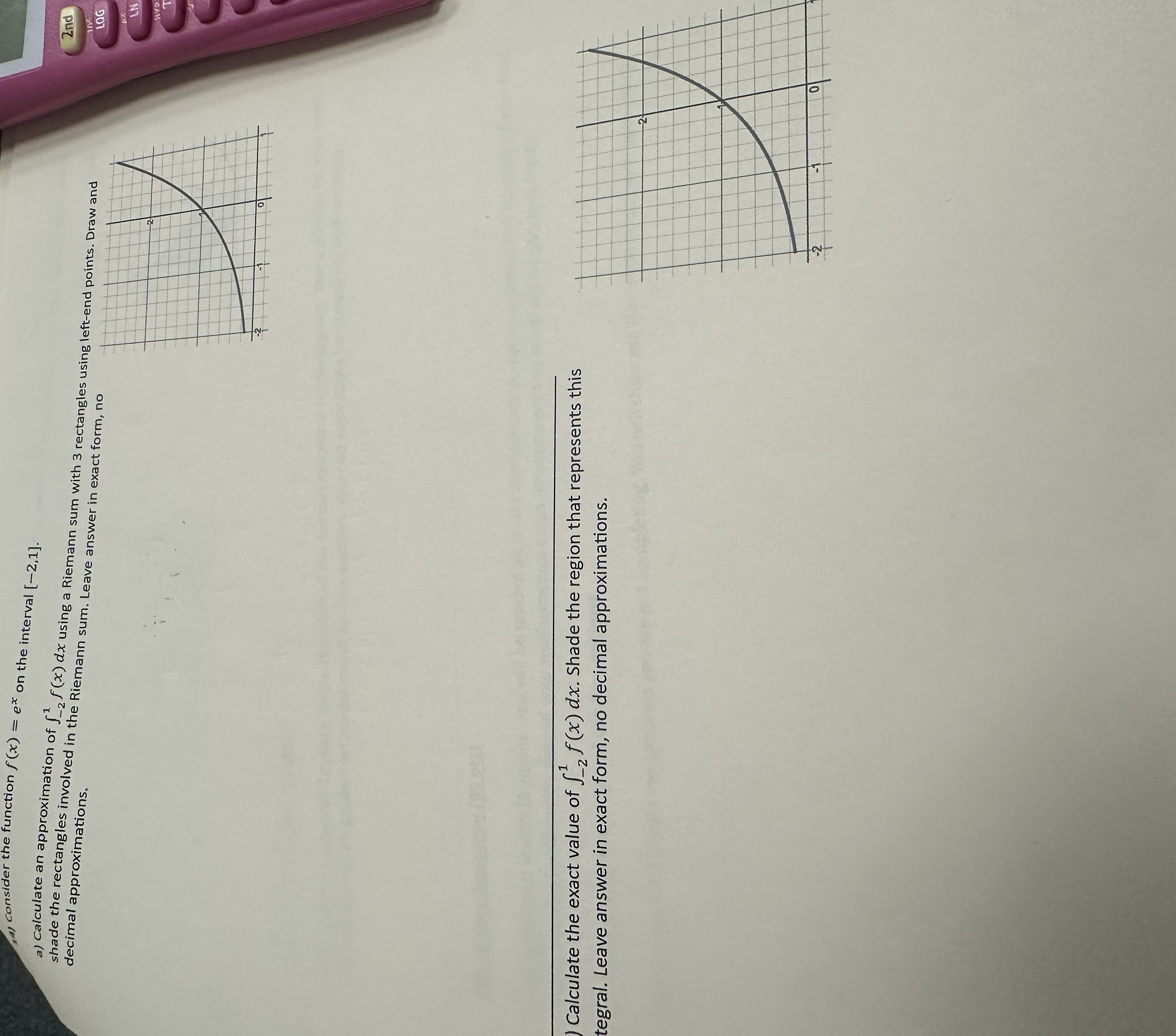 Solved . 1 ) ﻿consider the function f(x)=ex ﻿on the interval | Chegg.com