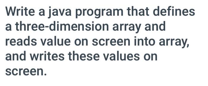 Solved Write a java program that defines a three-dimension | Chegg.com