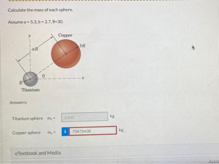 Solved Calculate the mass of each sphere. Assume a | Chegg.com