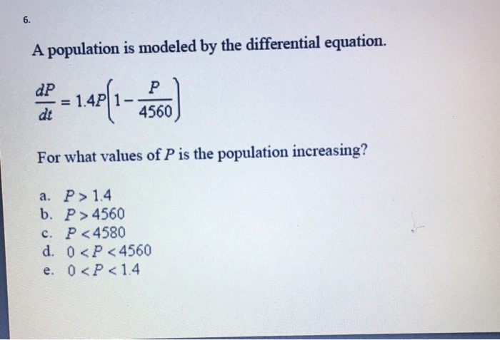 Solved A population is modeled by the differential equation. | Chegg.com