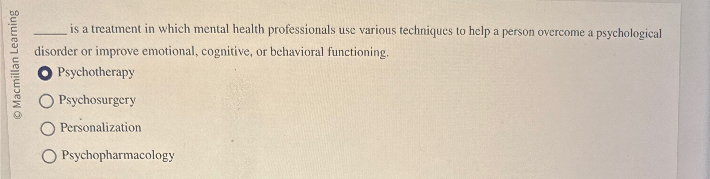 Solved ﻿is a treatment in which mental health | Chegg.com