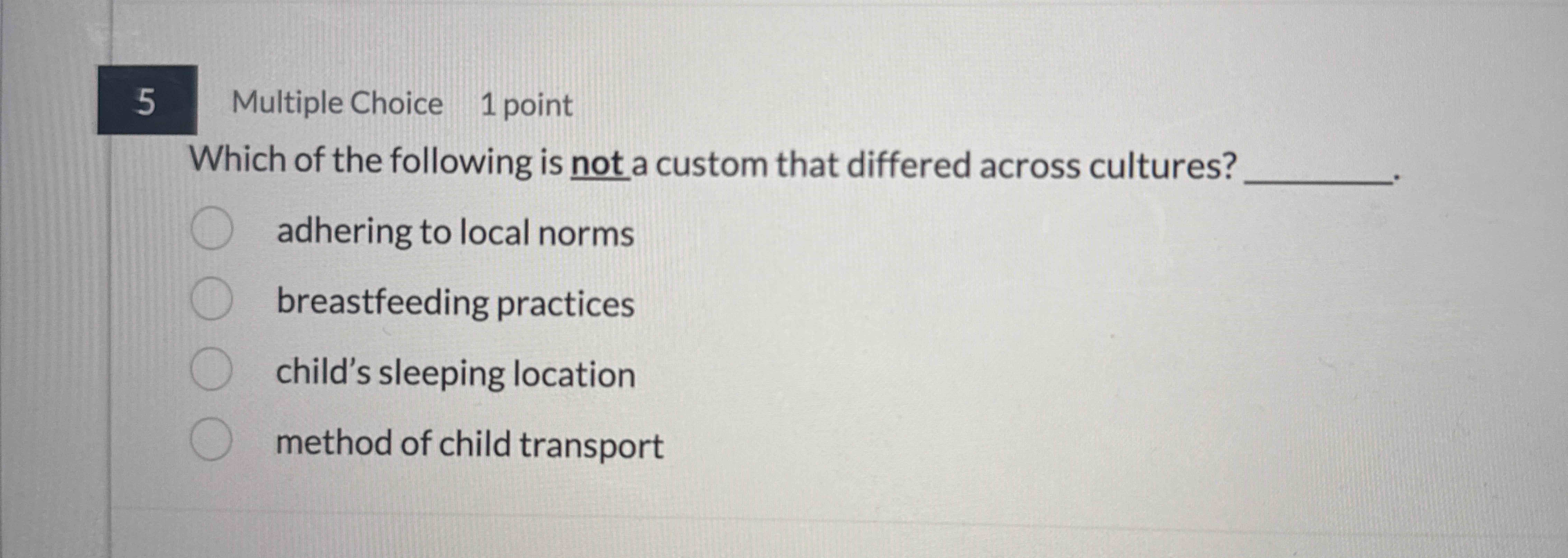 Solved 5Multiple Choice1 ﻿pointWhich of the following is not | Chegg.com