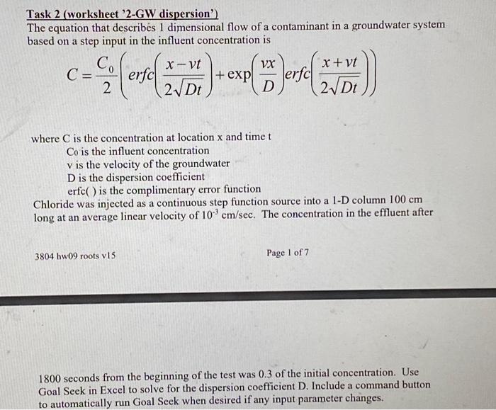 Solved Task 2 (worksheet'2-GW dispersion') The equation that | Chegg.com