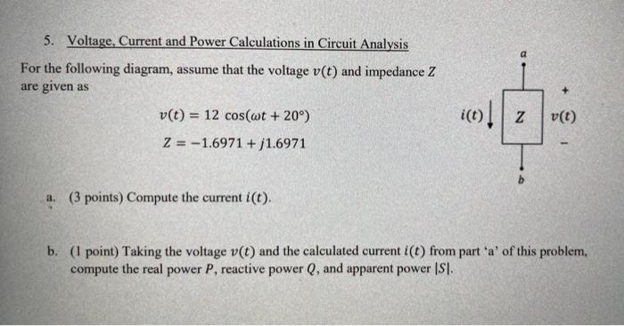 Solved 5. Voltage, Current and Power Calculations in Circuit | Chegg.com
