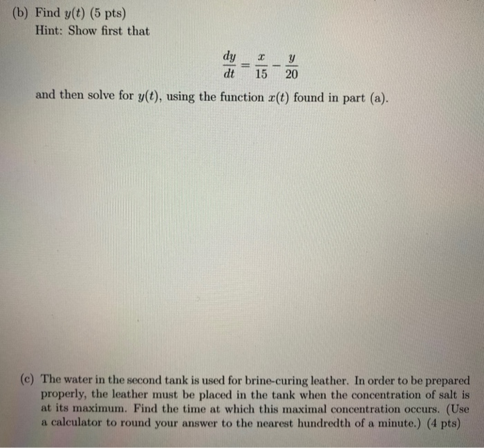 Solved 1. Mixture Problem: Consider the cascade of two tanks | Chegg.com