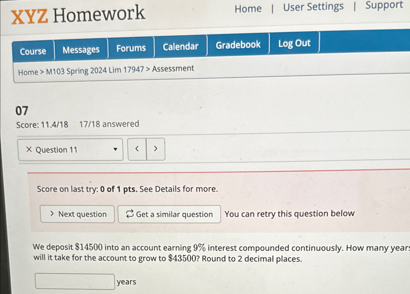 Solved XYZ HomeworkHomeUser | Chegg.com