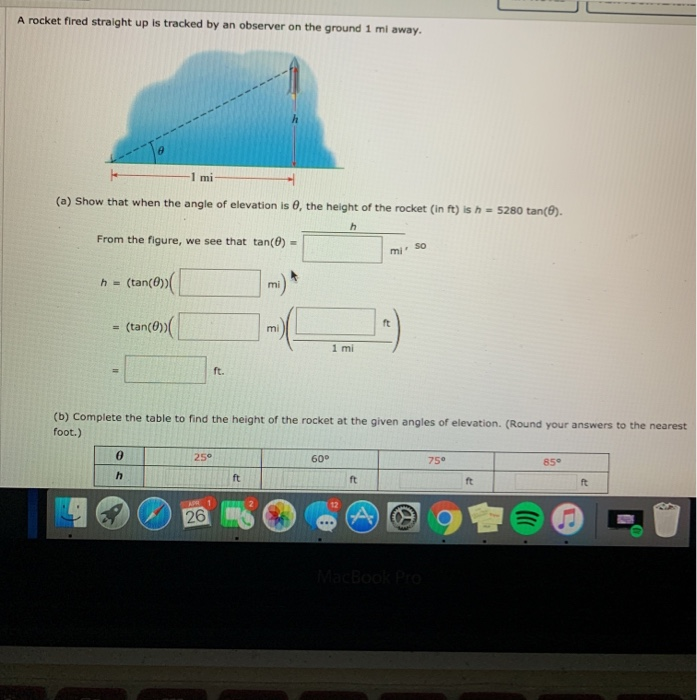Solved A rocket fired straight up is tracked by an observer | Chegg.com