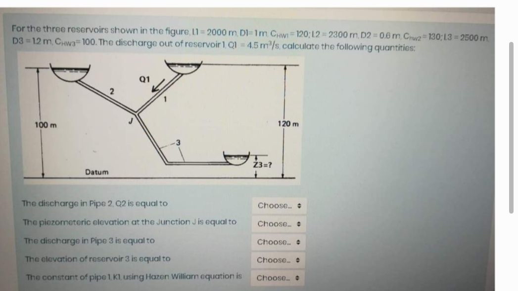Solved For the three reservoirs shown in the figure, | Chegg.com