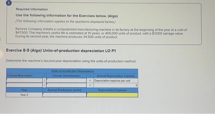 Solved Required information Use the following information | Chegg.com