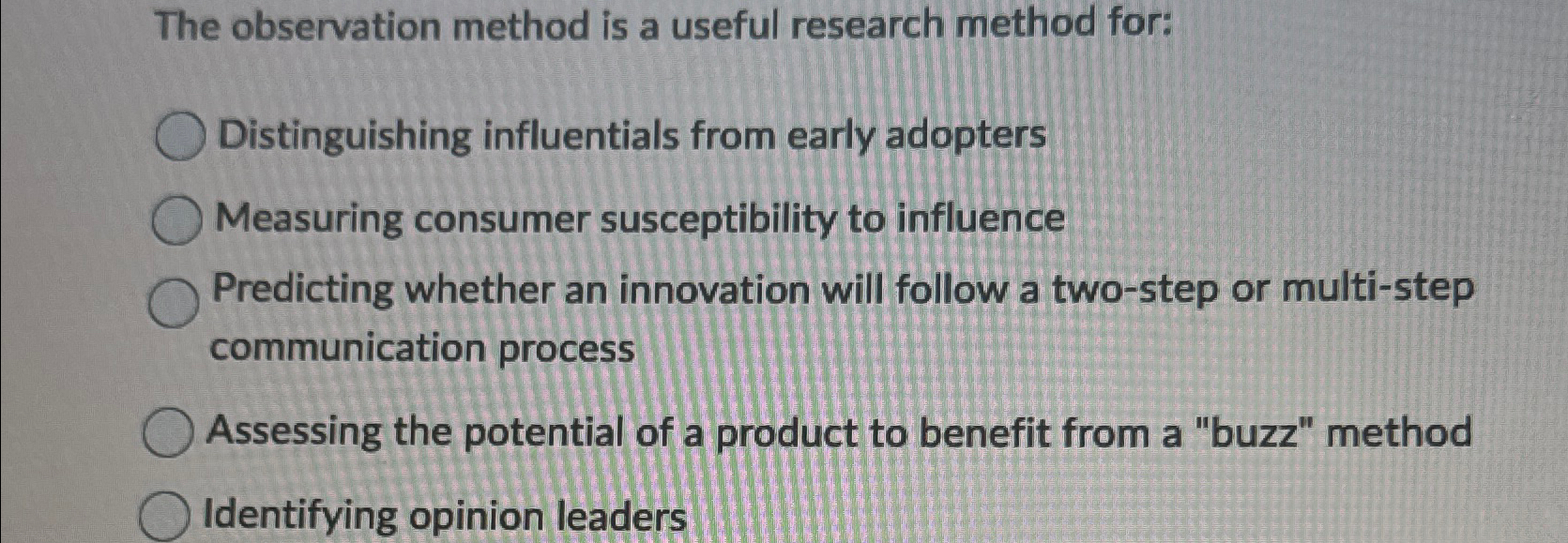 Solved The observation method is a useful research method | Chegg.com