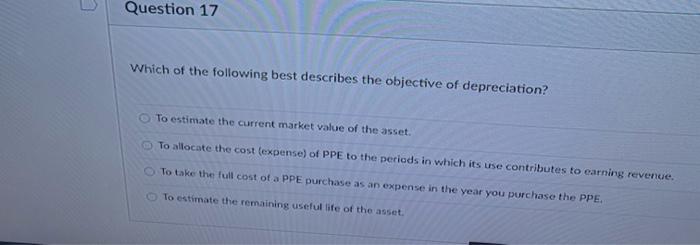 Solved Which of the following best describes the objective | Chegg.com