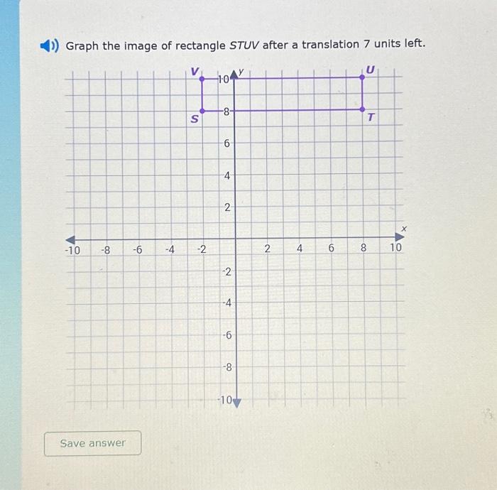 Solved (j)) Graph the image of rectangle STUV after a | Chegg.com