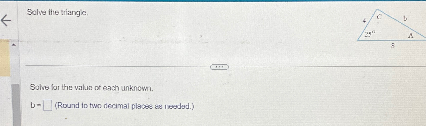 Solved Solve the triangle.Solve for the value of each | Chegg.com