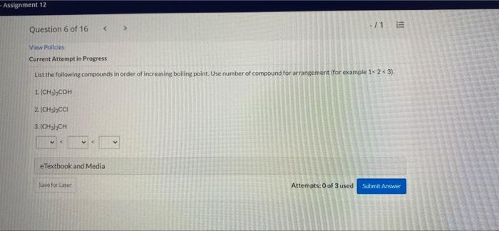 Solved - Assignment 12 > ./1 E III Question 6 of 16 View | Chegg.com