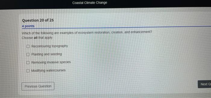 [Solved]: Jimate Change Coosia Cha Coastal Climate Change Q