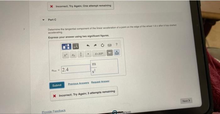 Part A Determine it anguar actelerafecn. Exprest your | Chegg.com